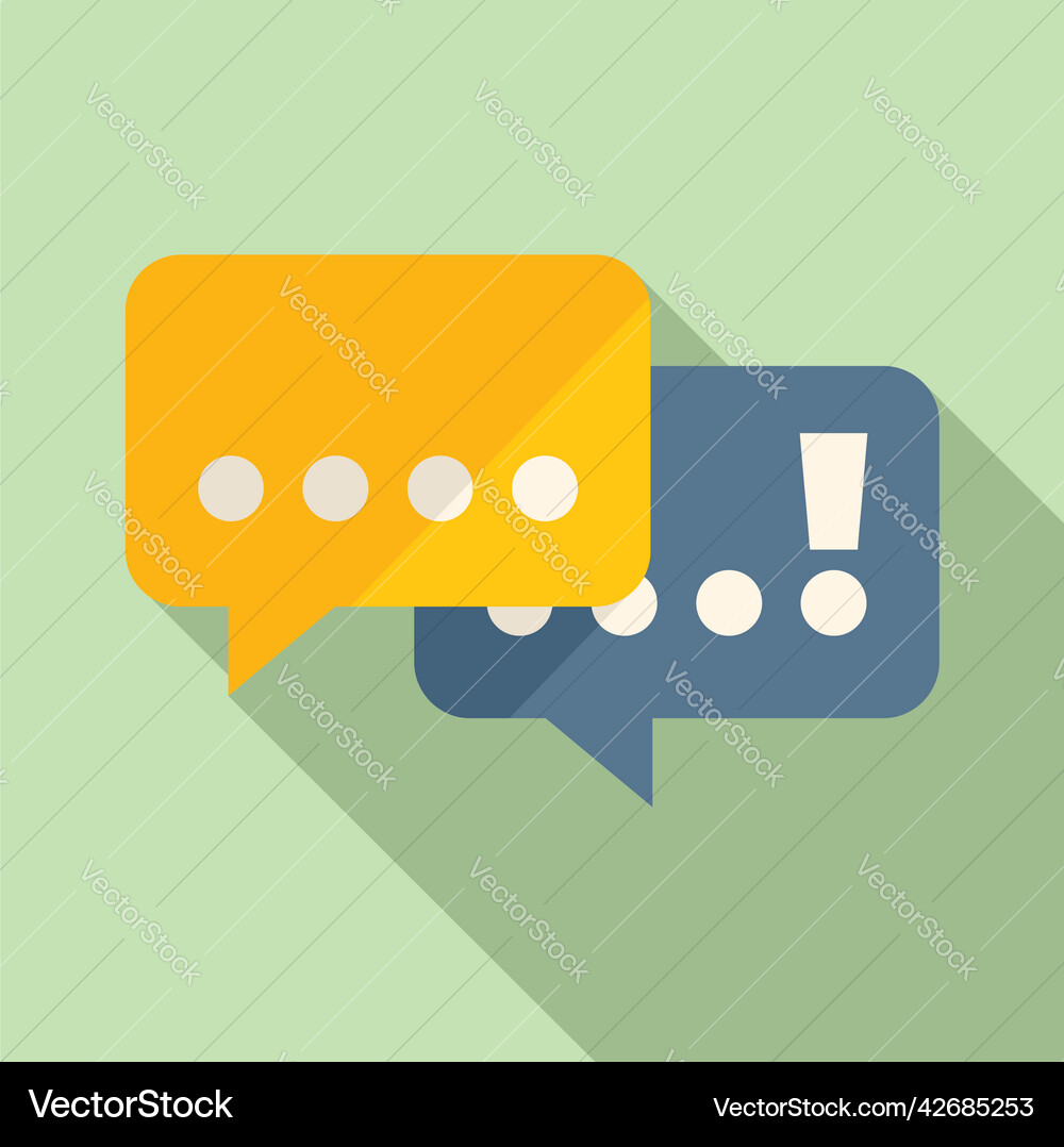Chat problem solving icon flat business Royalty Free Vector