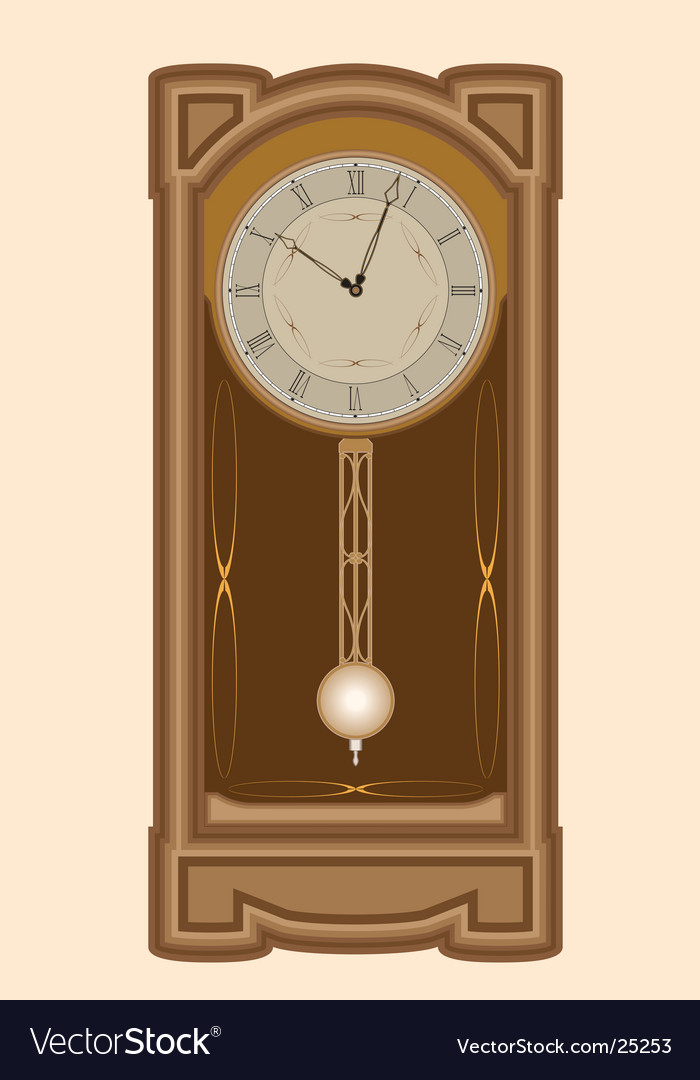 Clock with pendulum Royalty Free Vector Image - VectorStock