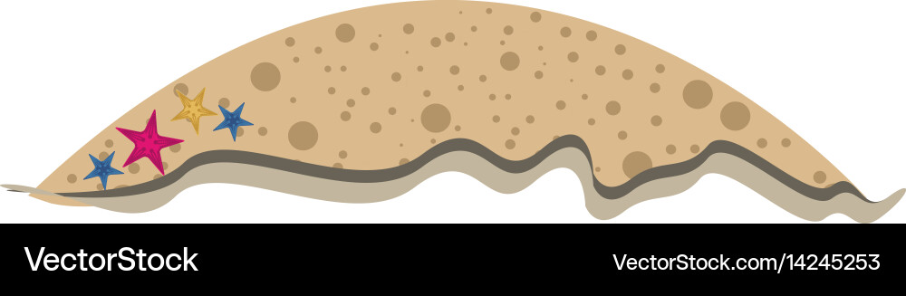 Colorful silhouette with beach sand Royalty Free Vector