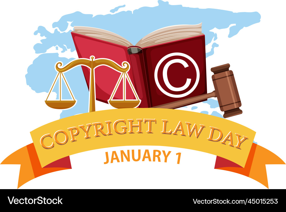 Copyright law day banner design Royalty Free Vector Image