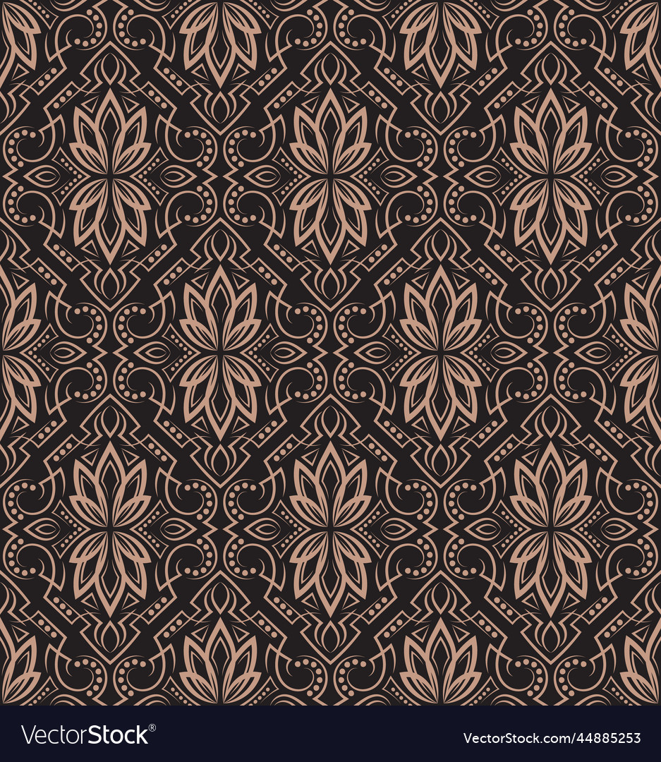 Damask vintage seamless pattern design symmetric Vector Image