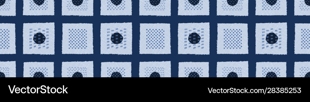 Embroidery border boro fabric circle sashiko Vector Image