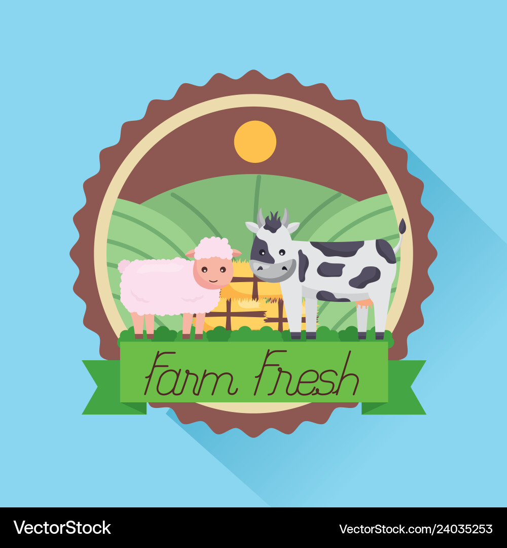 Farm fresh cartoon Royalty Free Vector Image - VectorStock