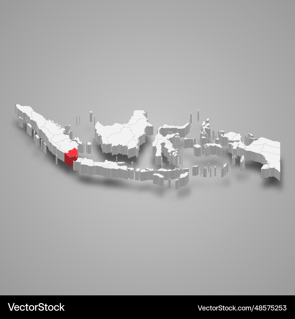 Lampung province location indonesia 3d map Vector Image