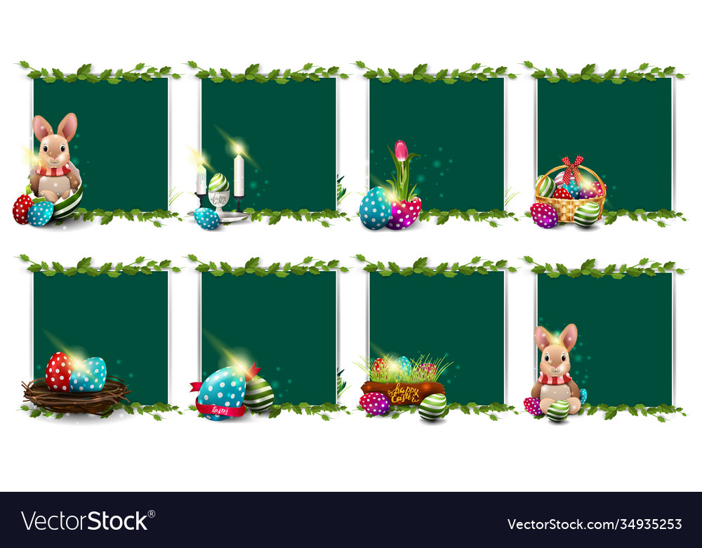 Large collection easter templates with easter Vector Image