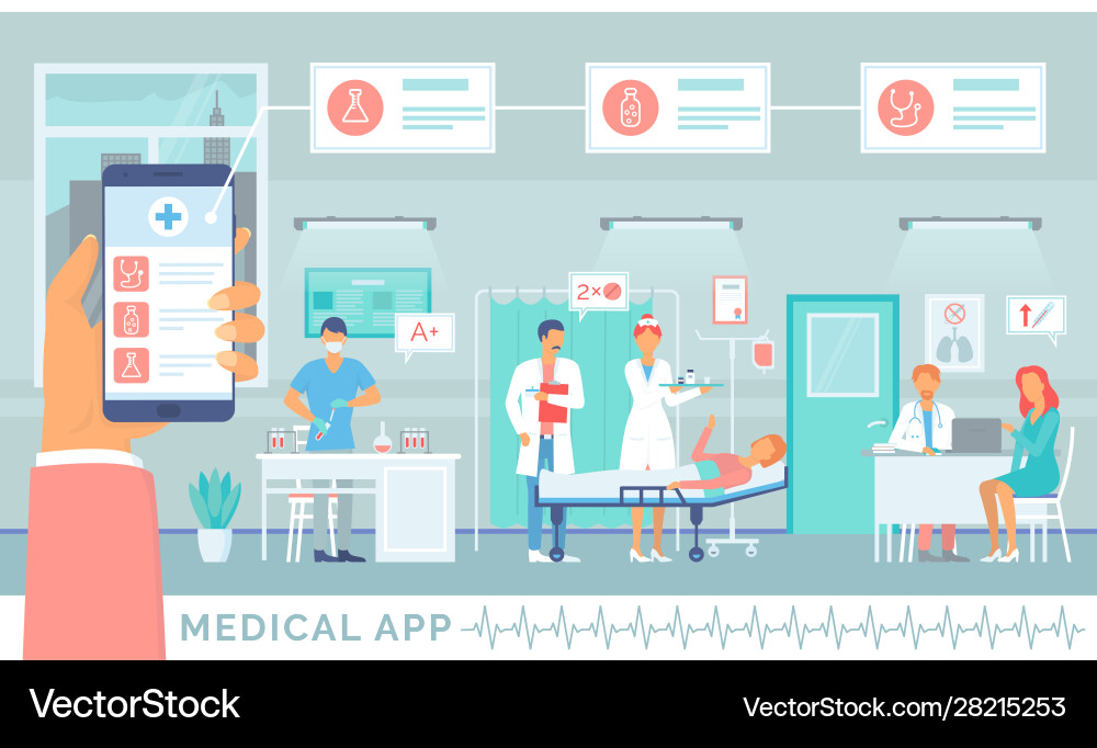 Medical application online service for patients Vector Image