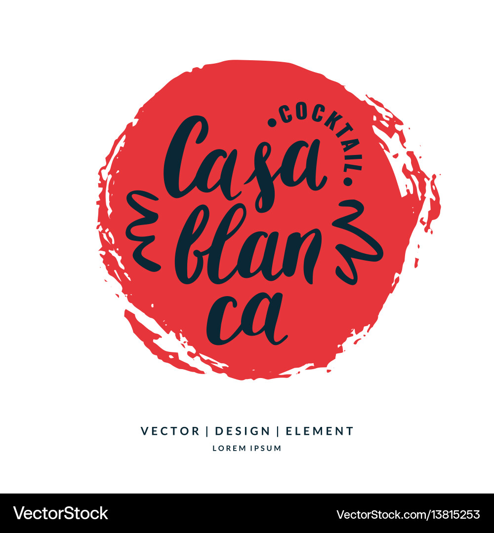 Modern hand drawn lettering label for alcohol Vector Image