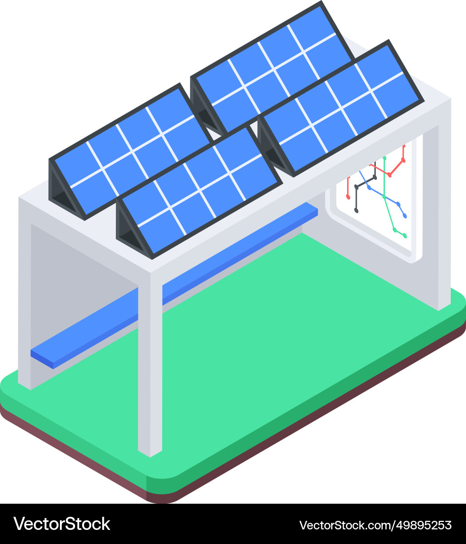 Premium isometric icon depicting a solar car Vector Image