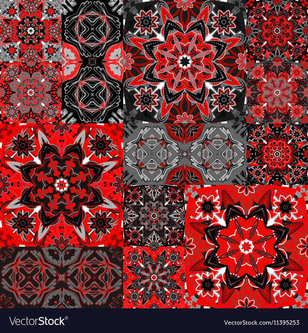 Seamless floral patchwork pattern Royalty Free Vector Image
