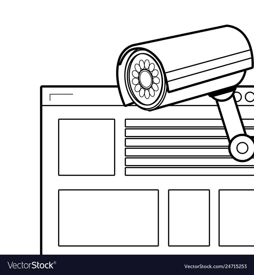 Security system cartoon Royalty Free Vector Image
