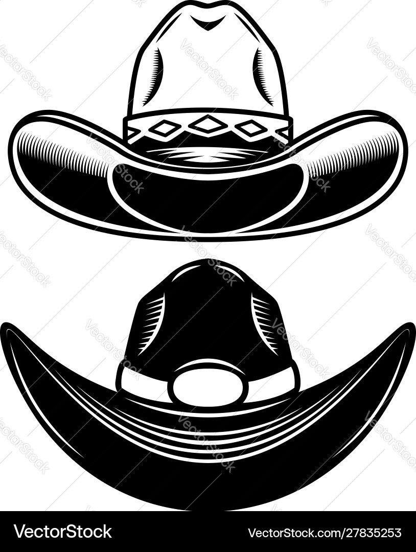 Set cowboy hat isolated on white background Vector Image
