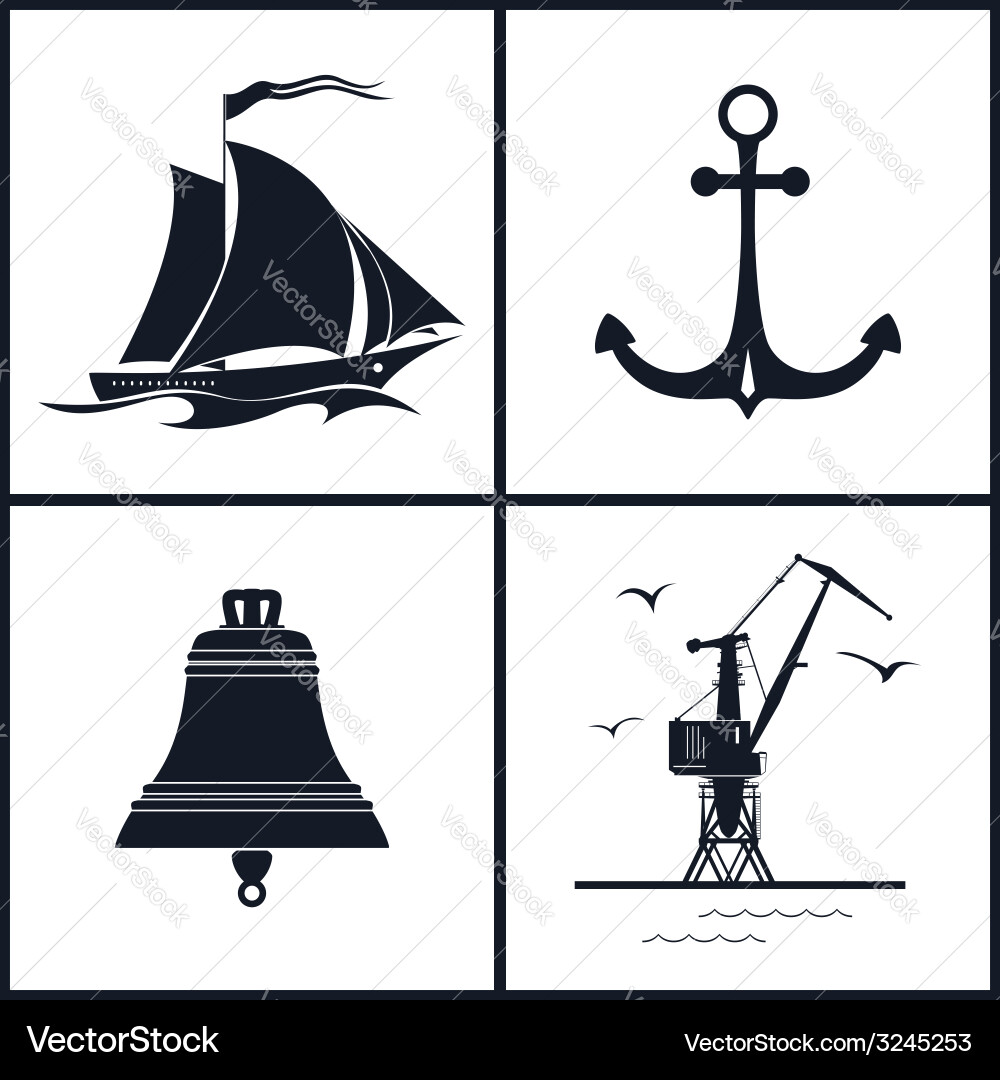 Set of maritime icons Royalty Free Vector Image