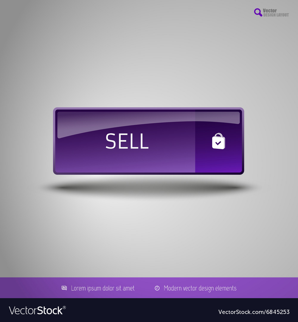 Simple button on neutral gray background Vector Image