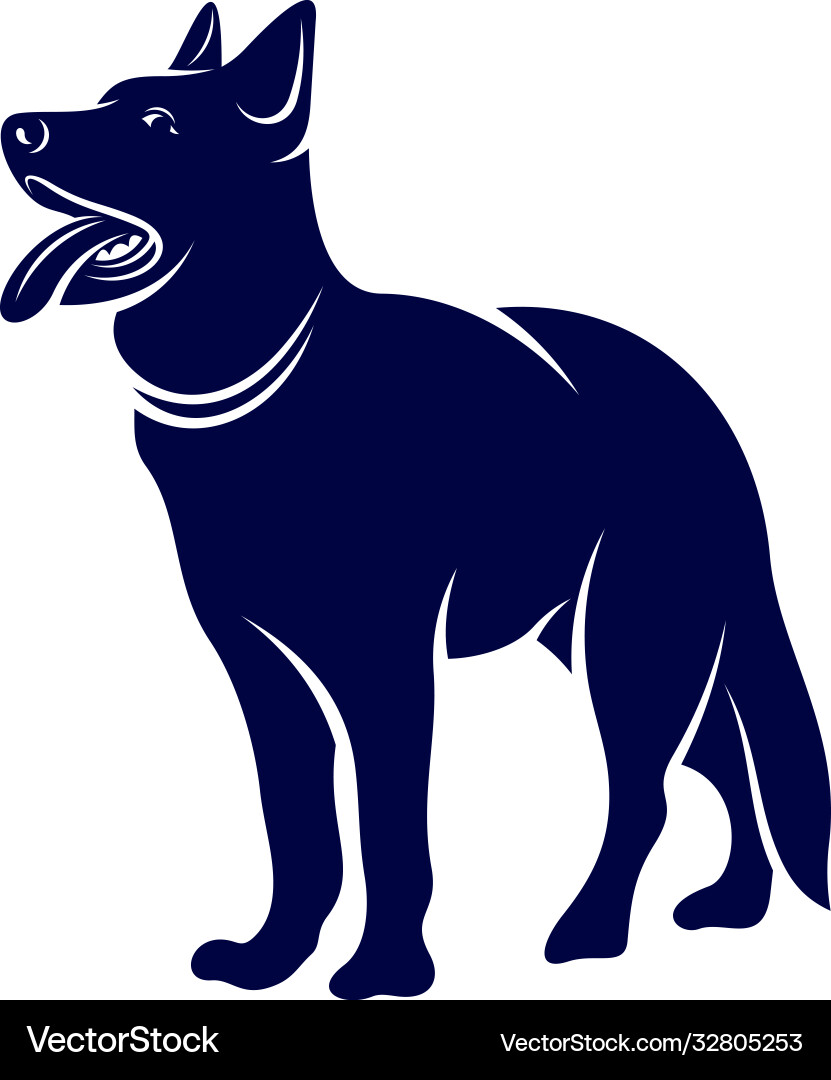 Sniffer dog logo design silhouette Royalty Free Vector Image