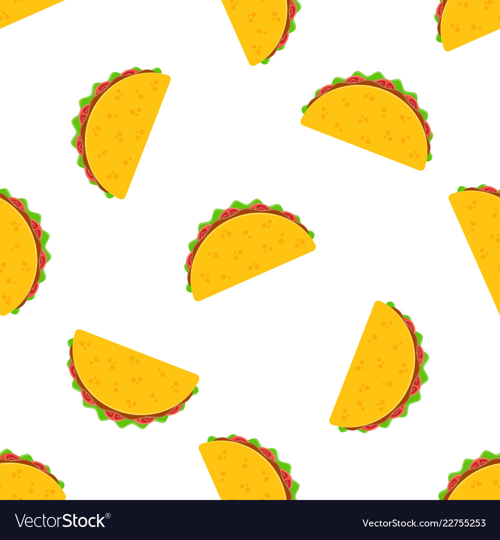 Tacos seamless pattern Royalty Free Vector Image