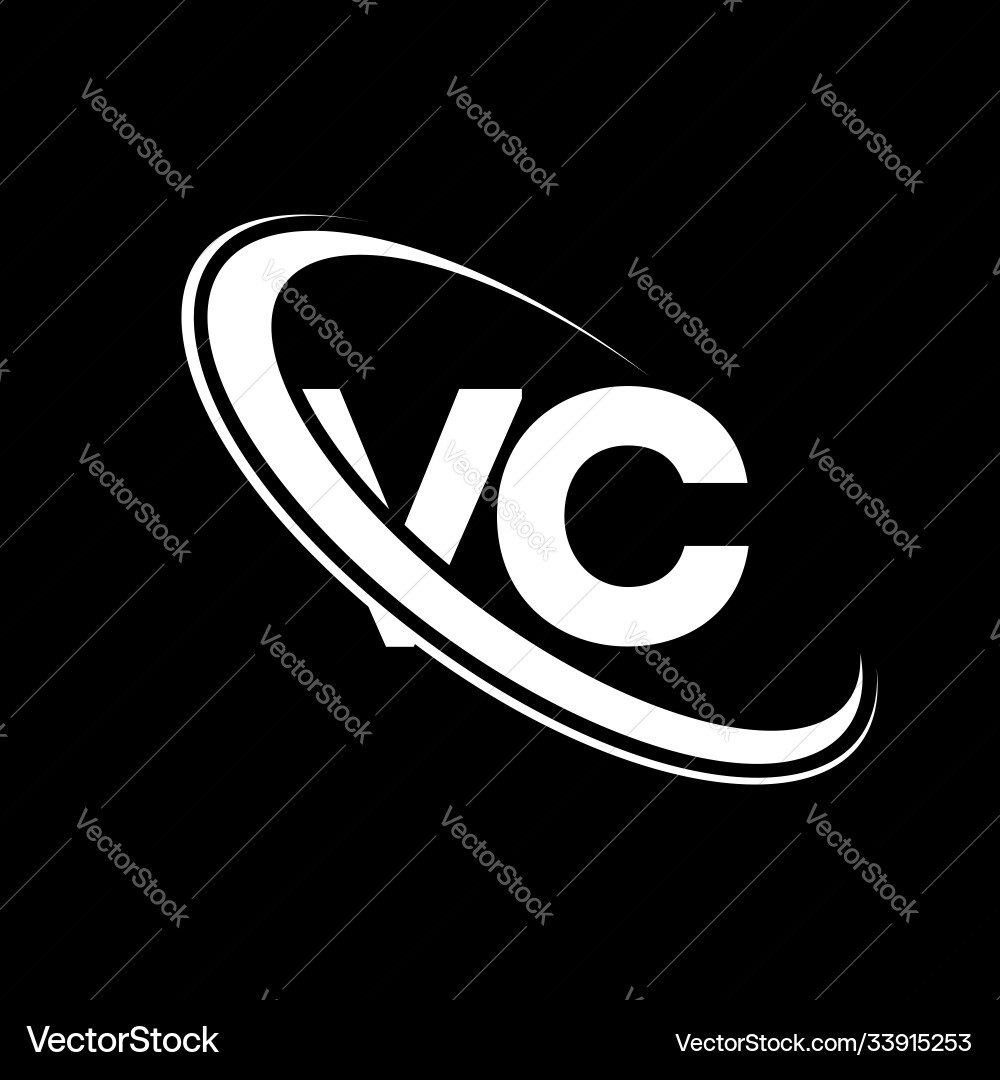 Vc logo v c design white letter vcv Royalty Free Vector