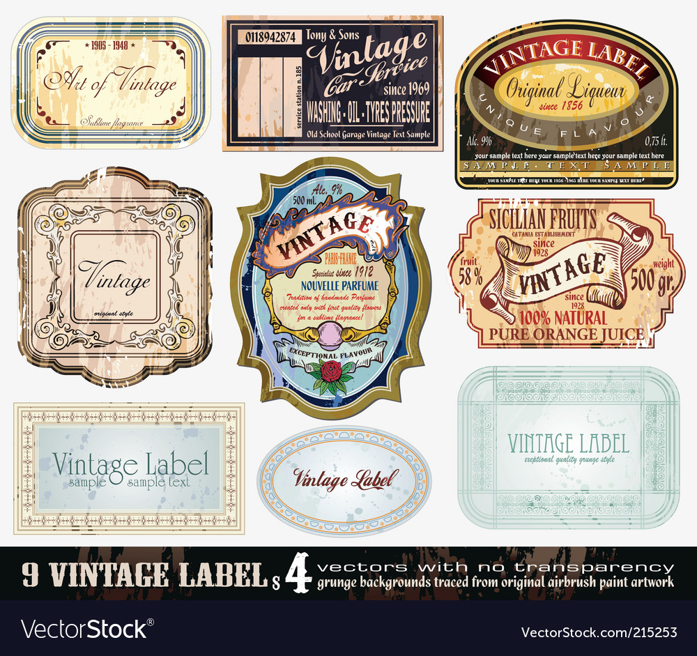 Vintage labels collection set Royalty Free Vector Image Vintage labels collection set Royalty Free Vector Image