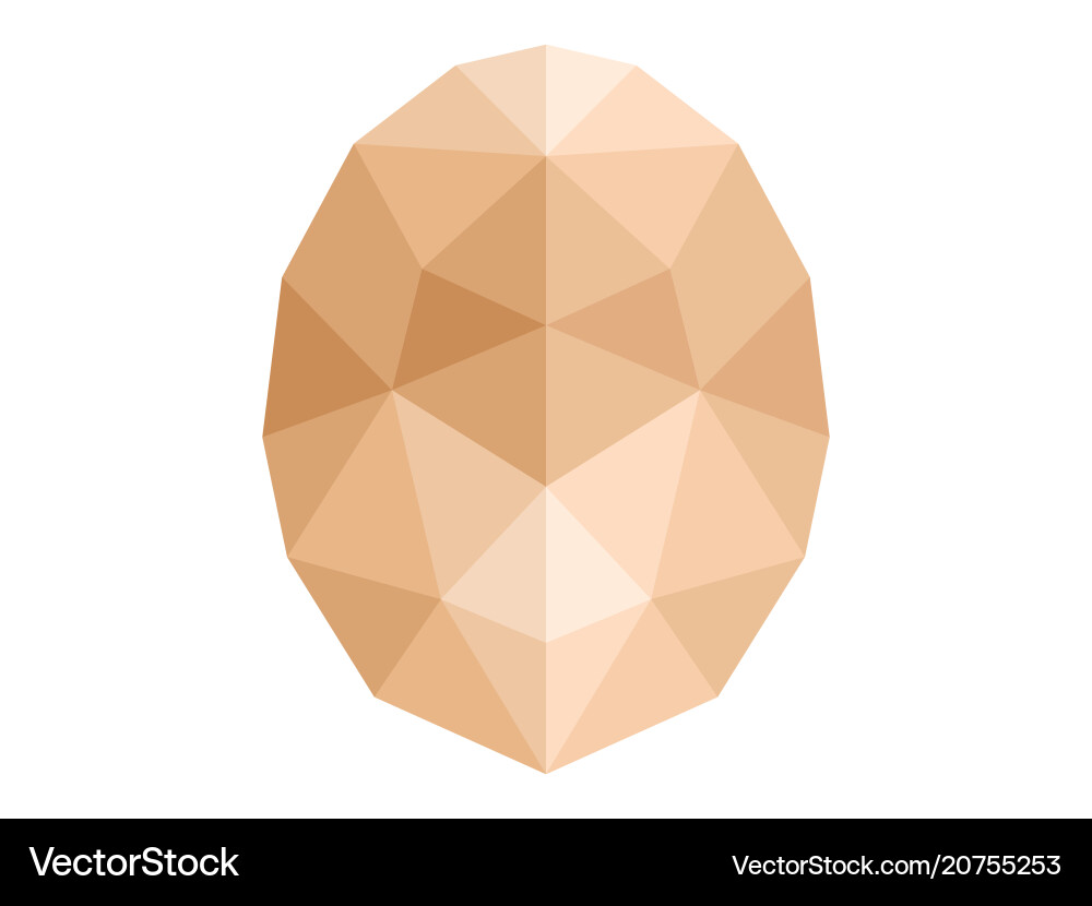 Yellow faceted gem on white background Royalty Free Vector