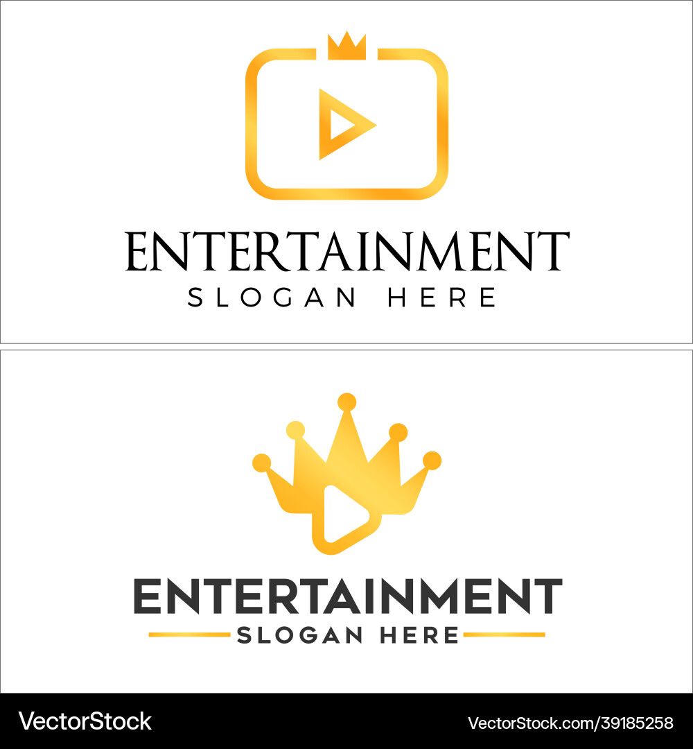 Business entertainment media with play button Vector Image