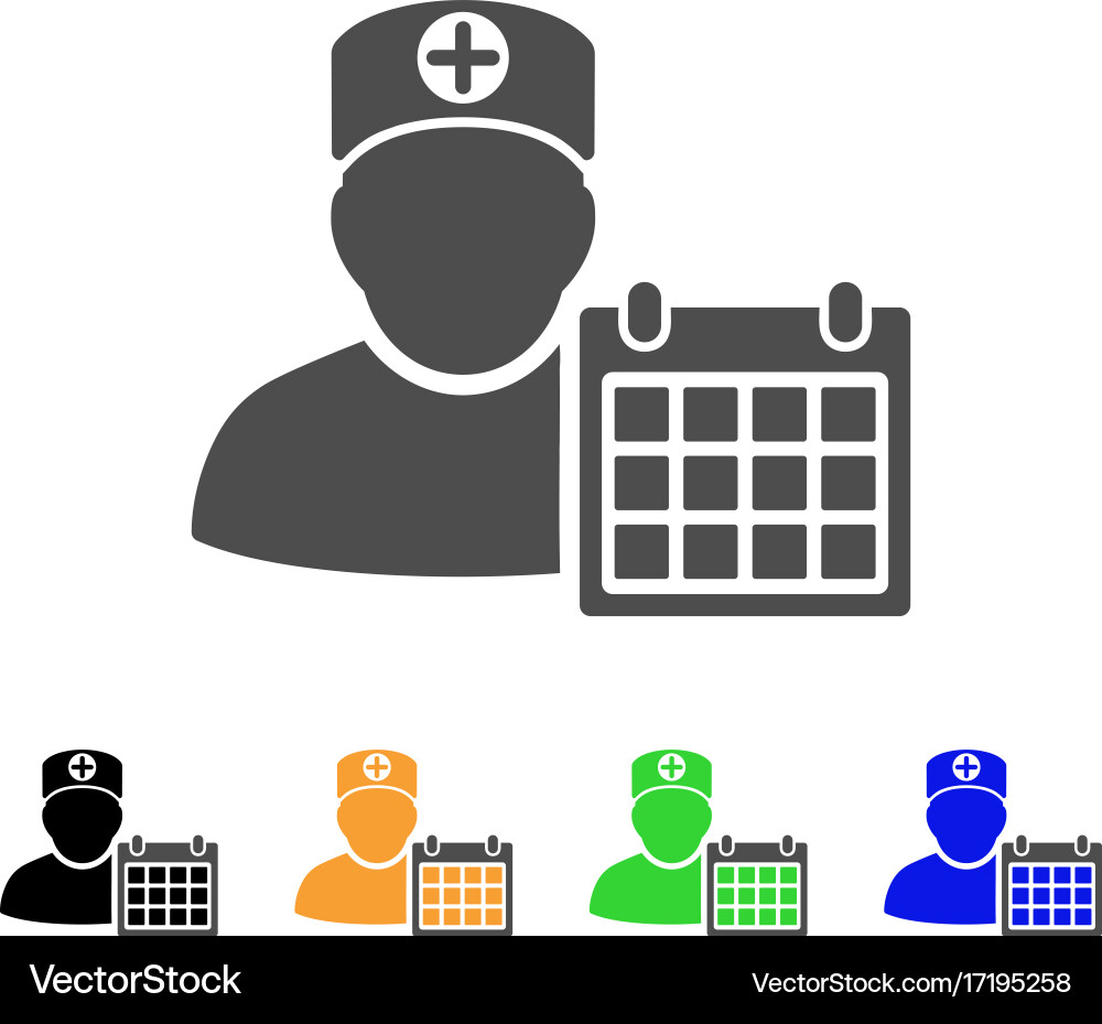 Doctor schedule calendar flat icon Royalty Free Vector Image