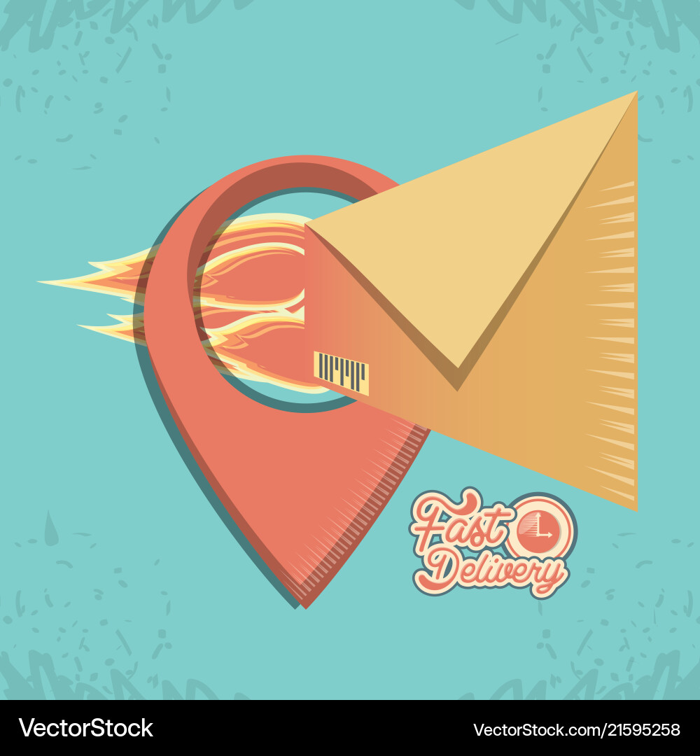 Fast delivery service with envelopes travel Vector Image