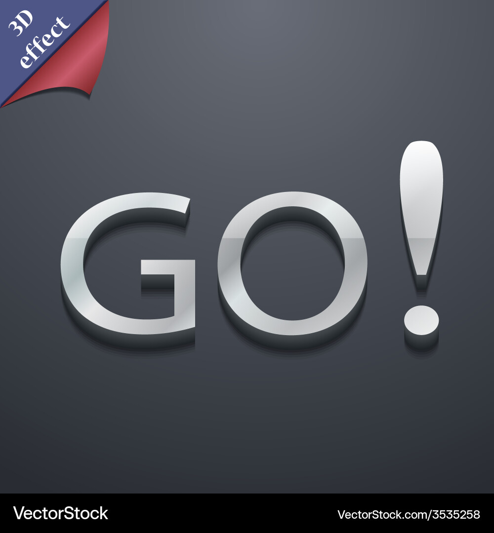Go Symbol Symbol 3d Stil trendy modernes Design Vektorbild