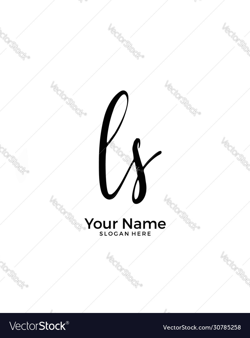 L s ls initial logo signature handwriting Vector Image