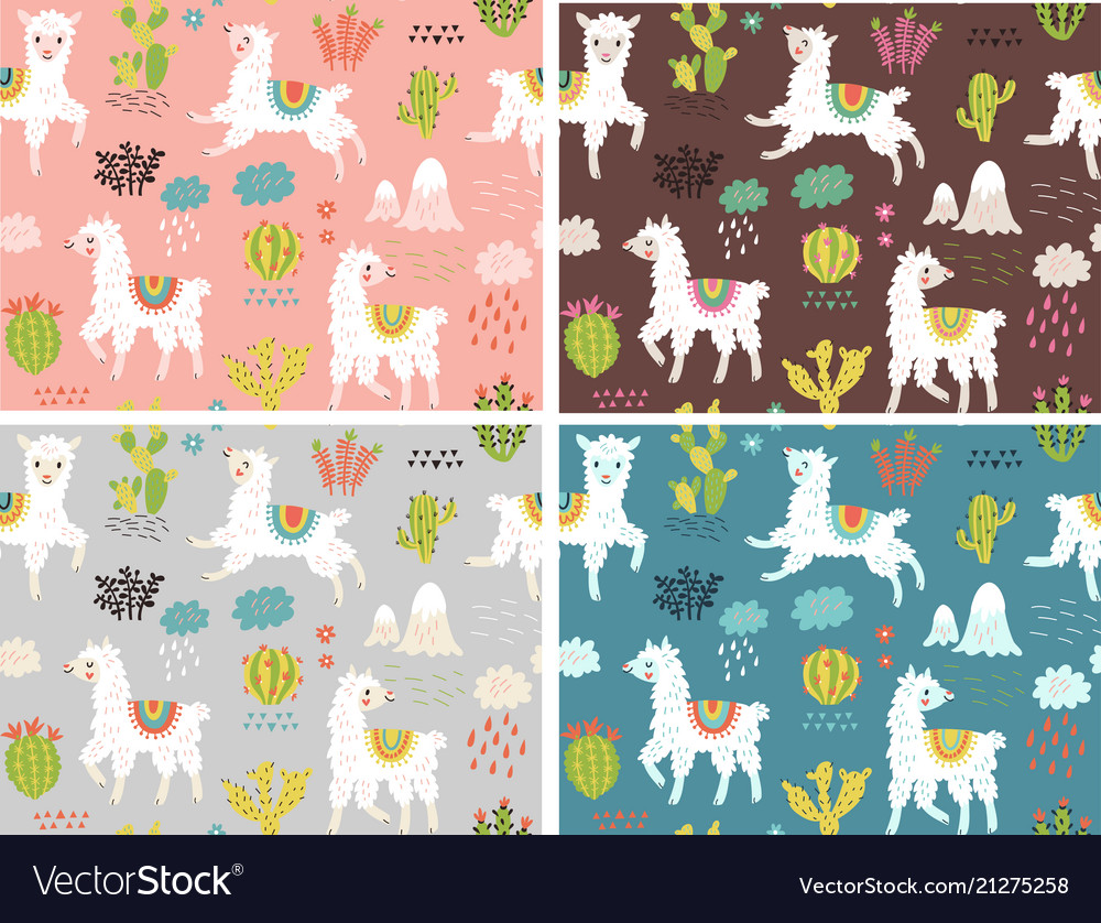 Llama pattern Royalty Free Vector Image - VectorStock