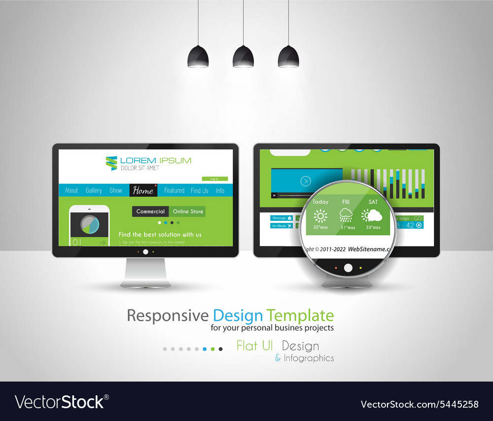 Modern flat style ui interface design elements Vector Image