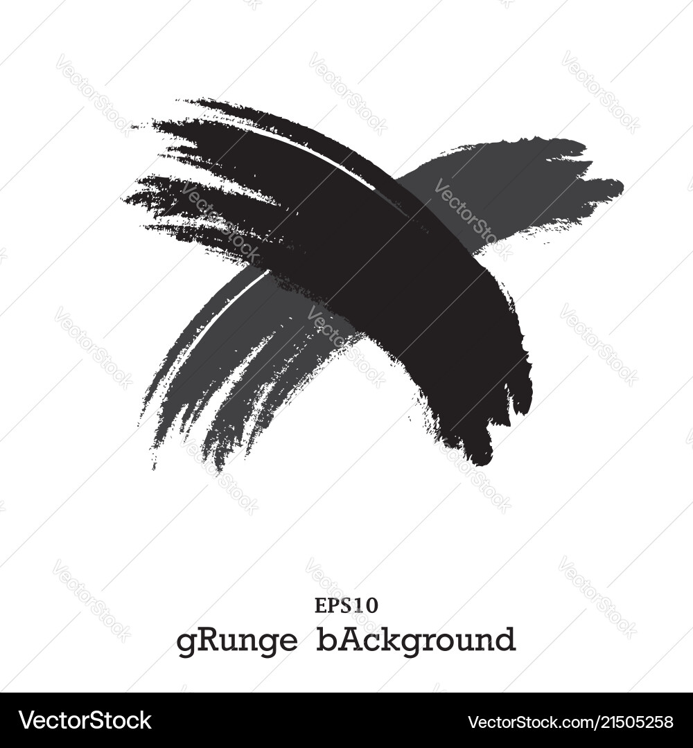 Modern textured grunge brush stroke black Vector Image