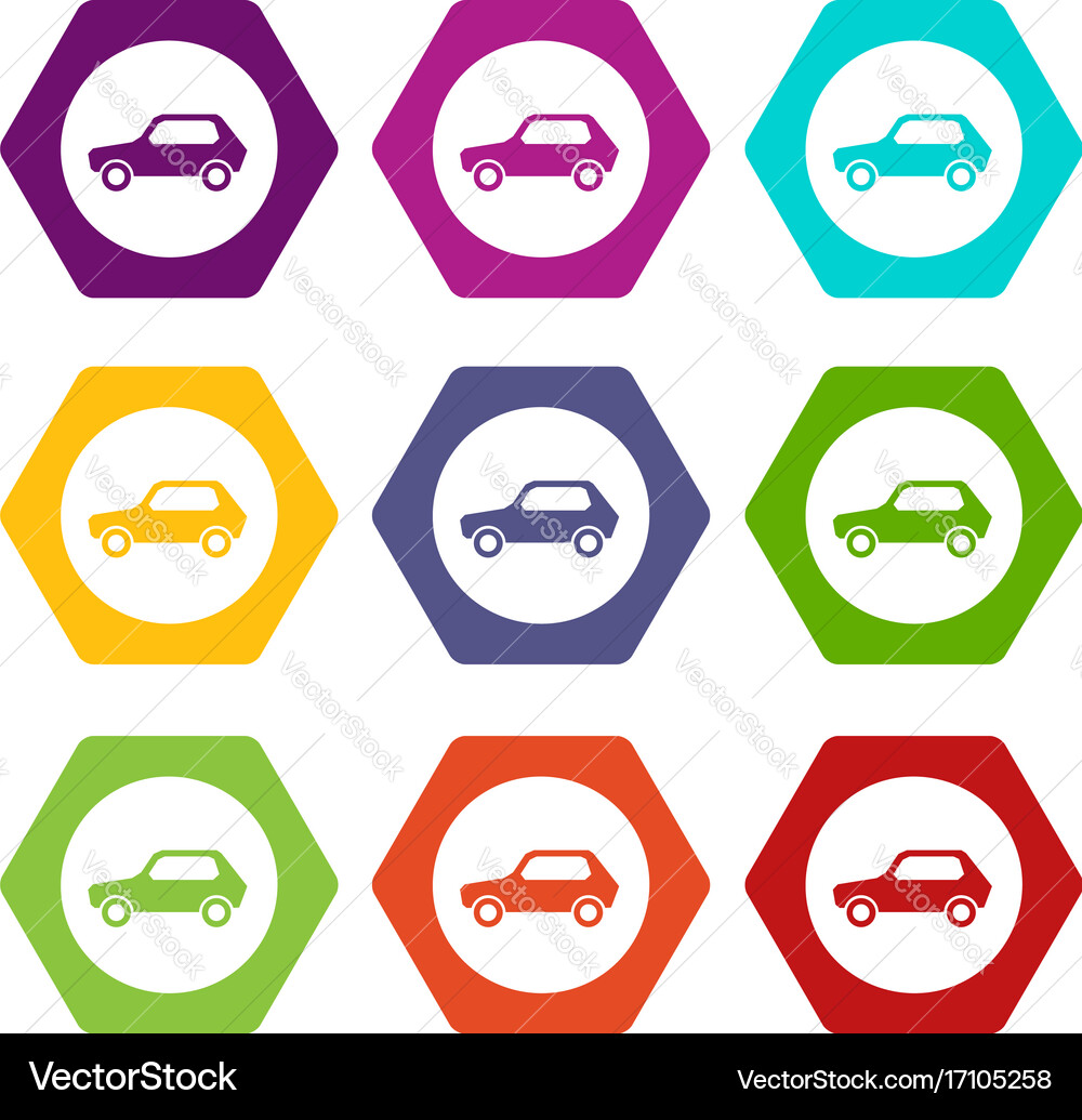 Only motor vehicles allowed road sign icon set Vector Image