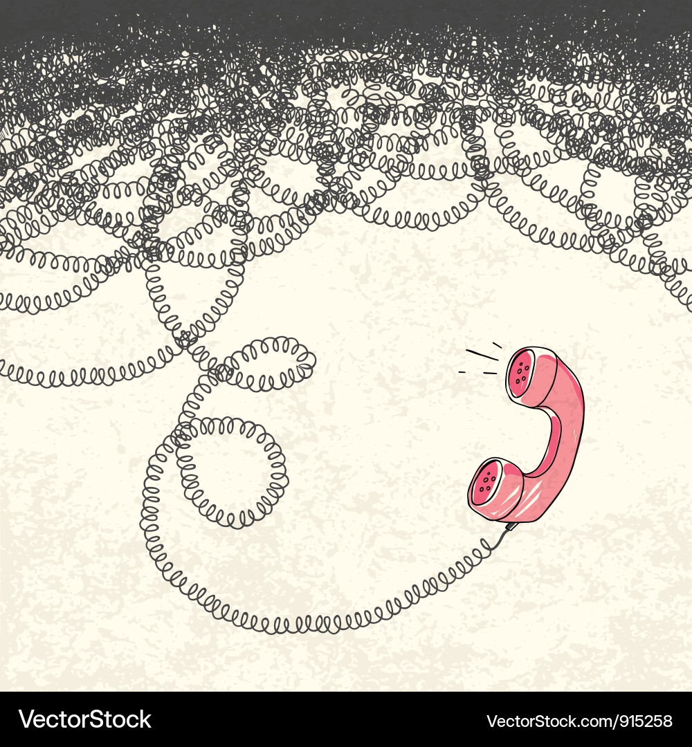 Phone and wires Royalty Free Vector Image - VectorStock