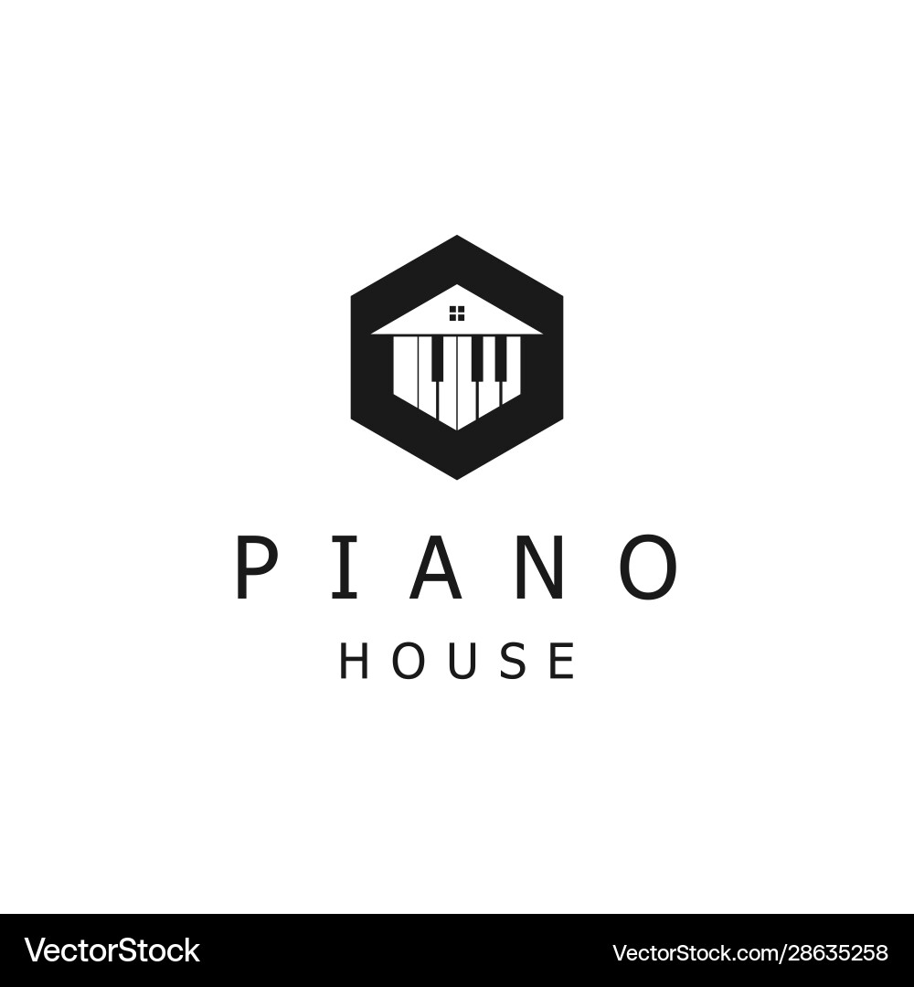 Piano home logo Royalty Free Vector Image - VectorStock