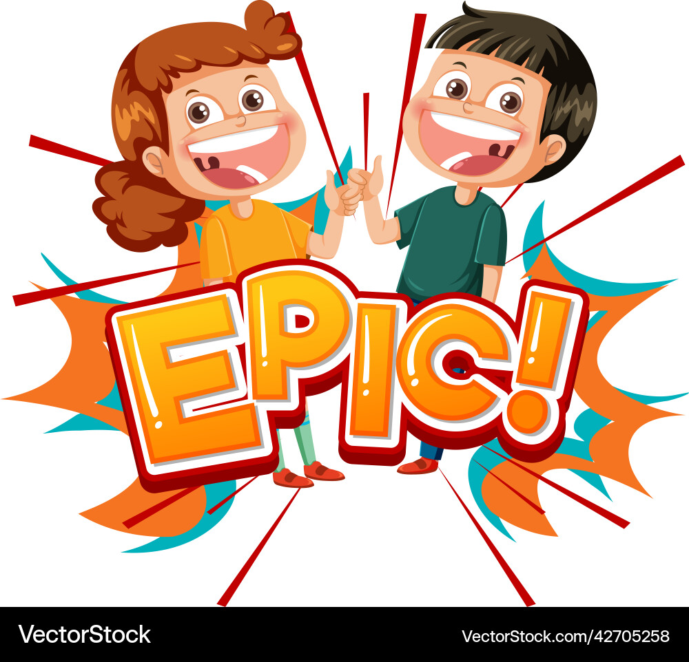 Playful cartoon character with word expression Vector Image
