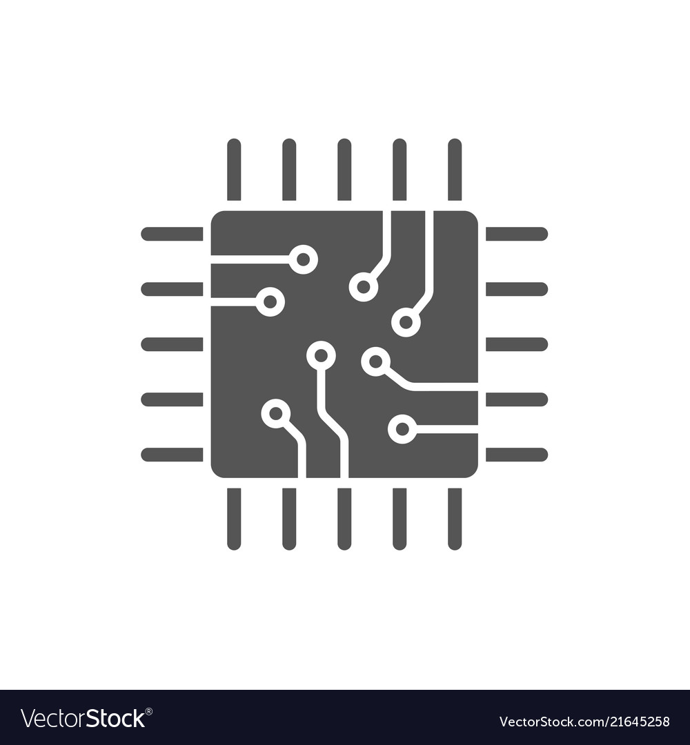 Processor icon isolated on white background Vector Image