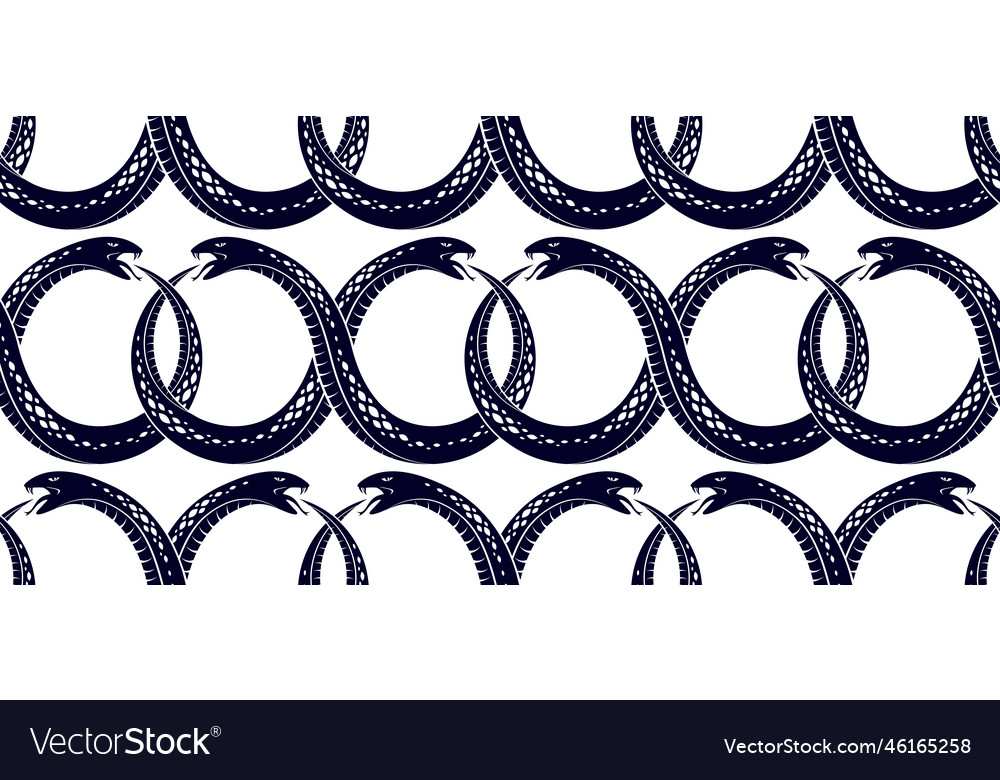 Repeat snakes seamless pattern tiling endless Vector Image