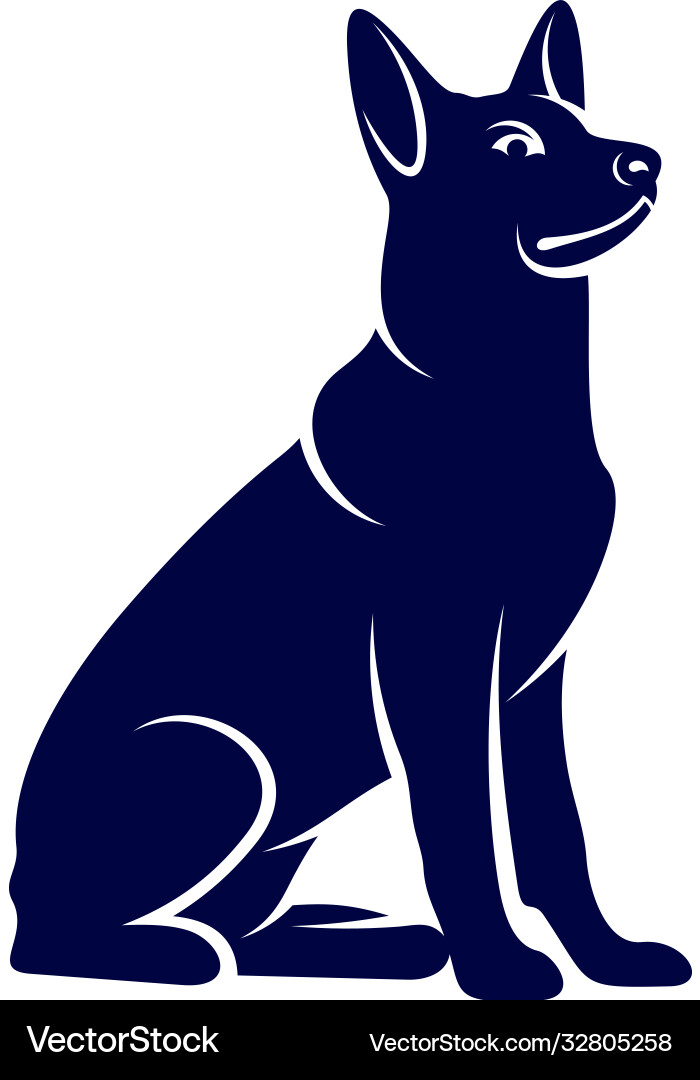 Sniffer dog logo design silhouette Royalty Free Vector Image