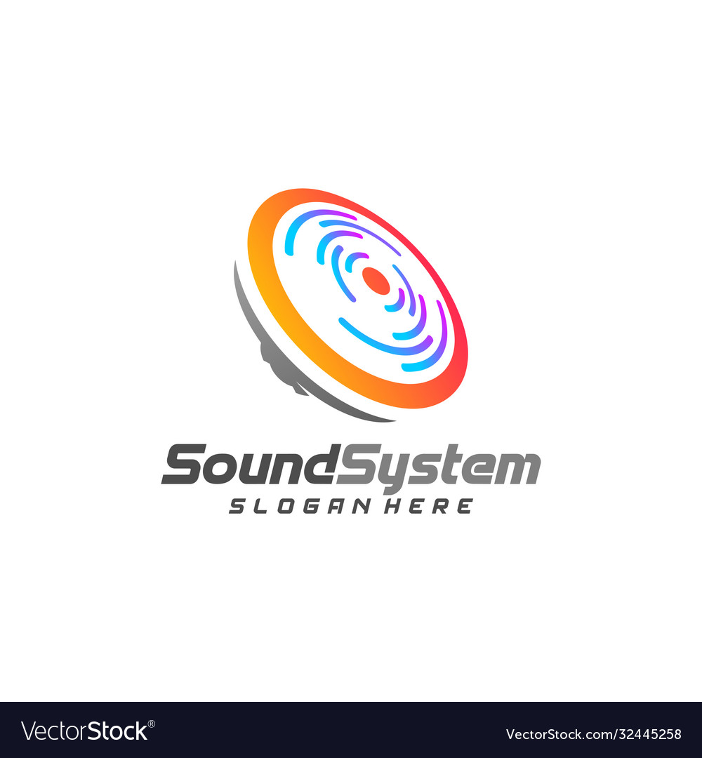 Sound system logo design template Royalty Free Vector Image