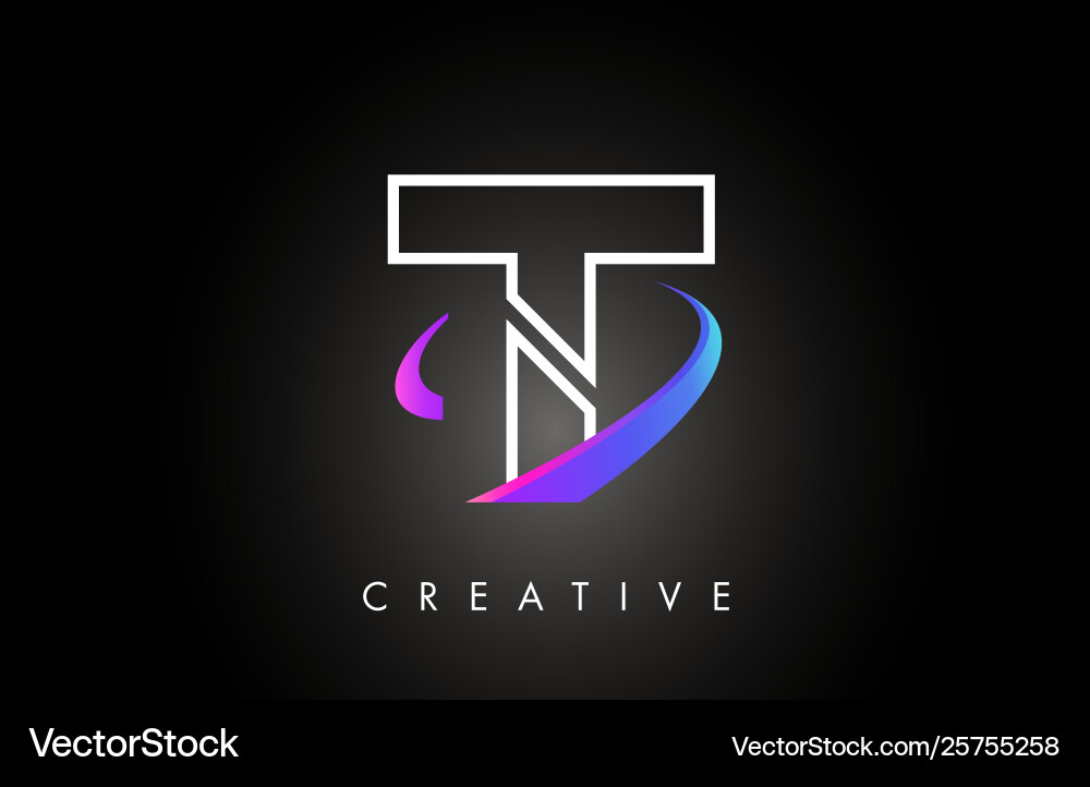 T trendy modern letter logo design monogram Vector Image
