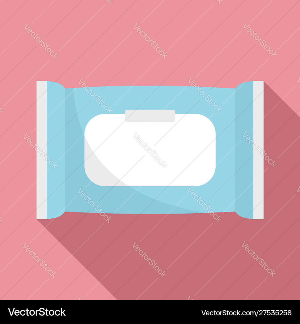 Wet napkins icon flat style Royalty Free Vector Image