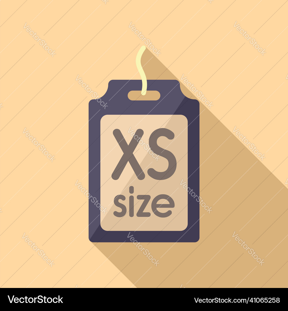 Xs size label icon flat cloth tag Royalty Free Vector Image