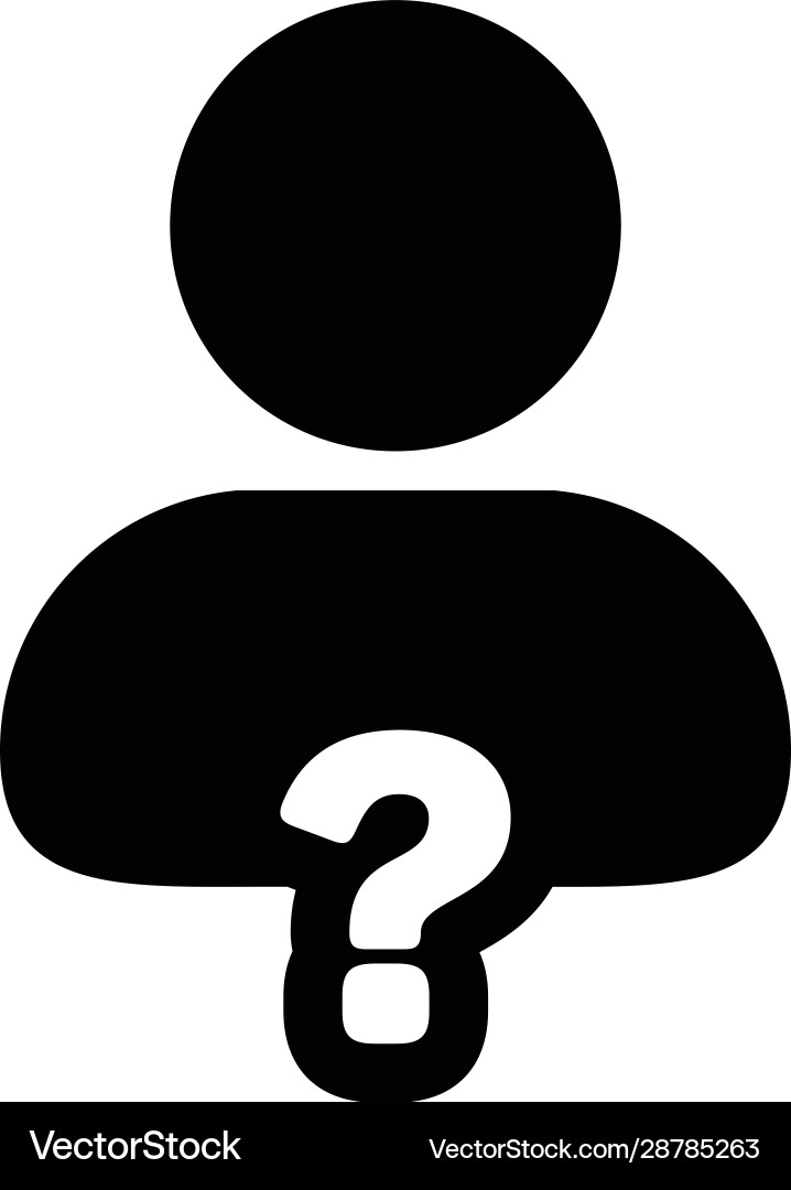 Avatar icon with question mark symbol male Vector Image