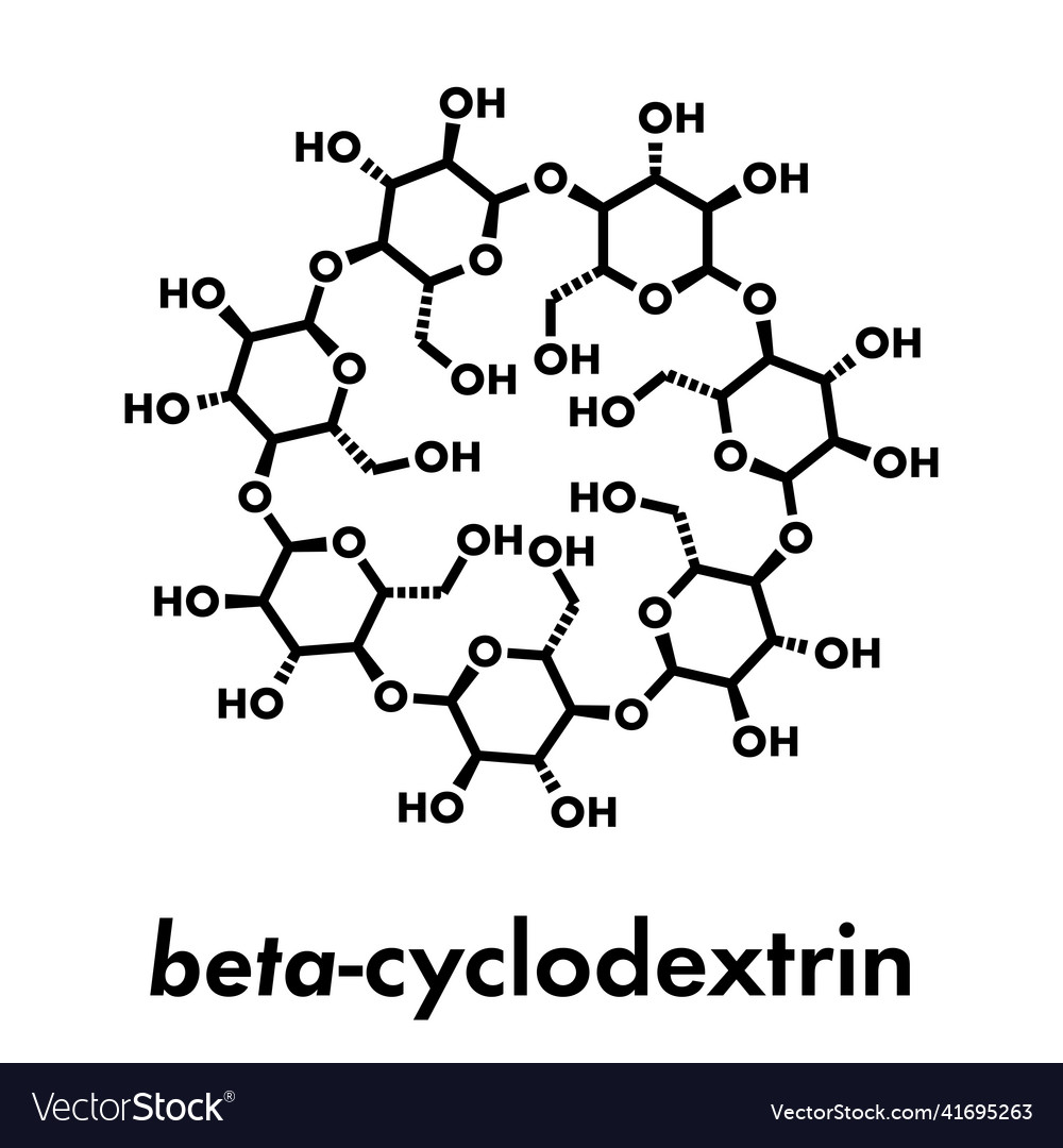 Beta-cyclodextrin molecule used Royalty Free Vector Image