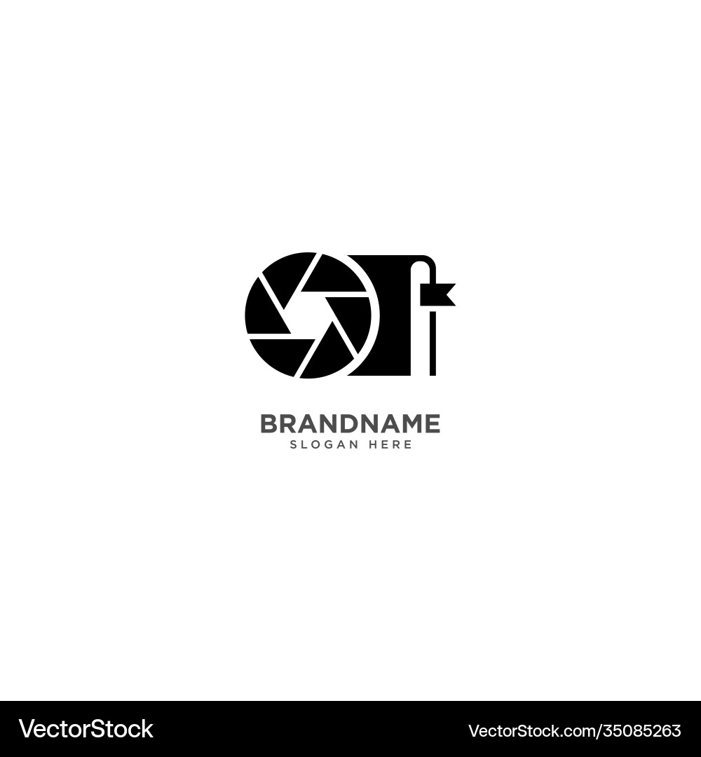 Camera book logo design photography and book Vector Image