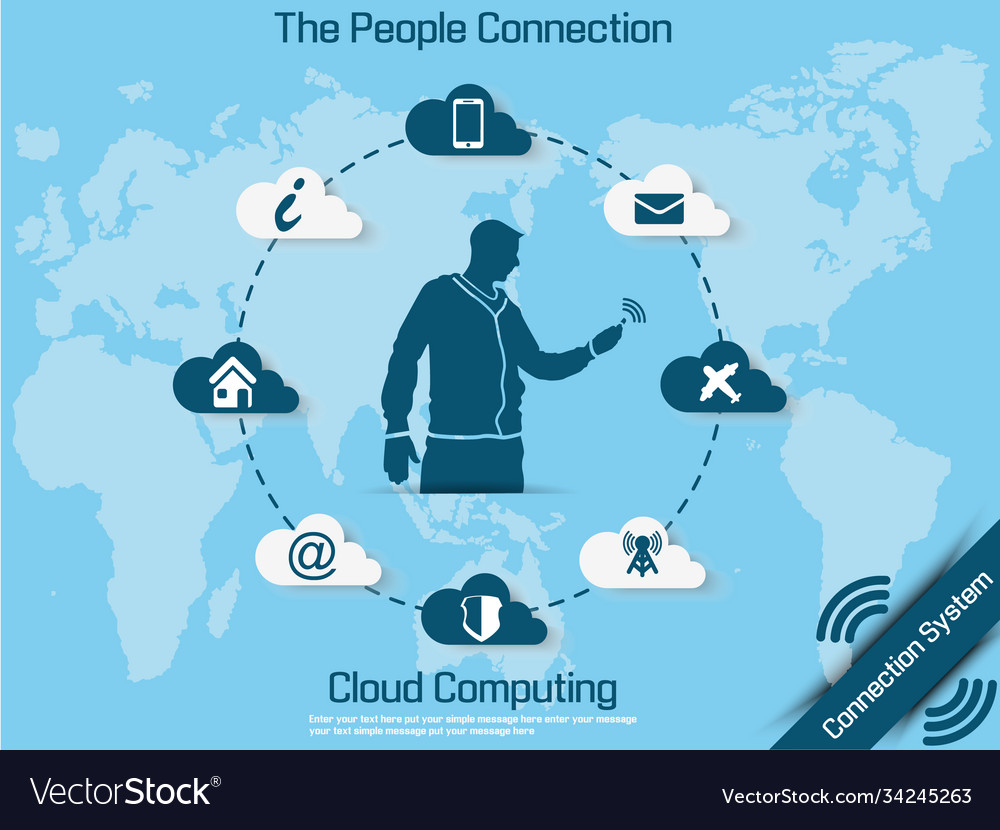 Cloud computing modern style 2 blue Royalty Free Vector Cloud computing modern style 2 blue Royalty Free Vector