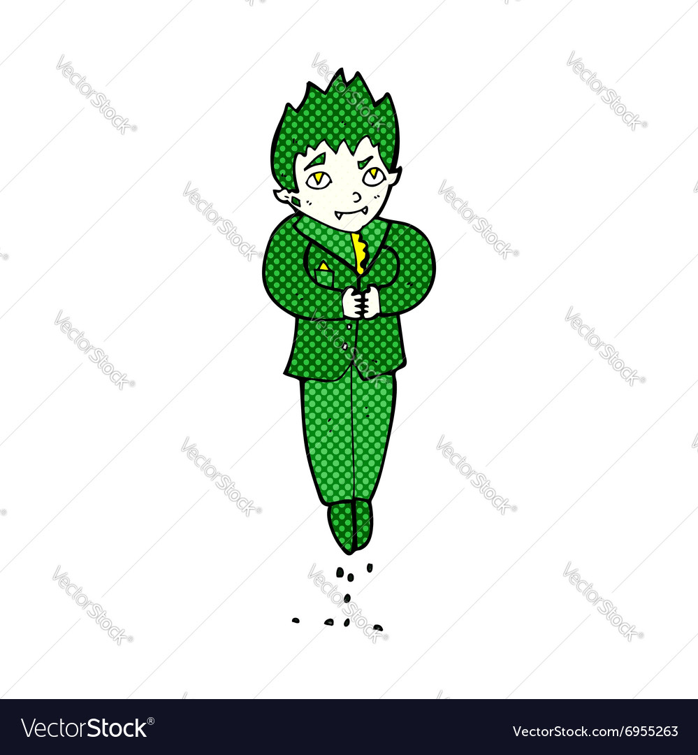 Comic cartoon floating vampire Royalty Free Vector Image