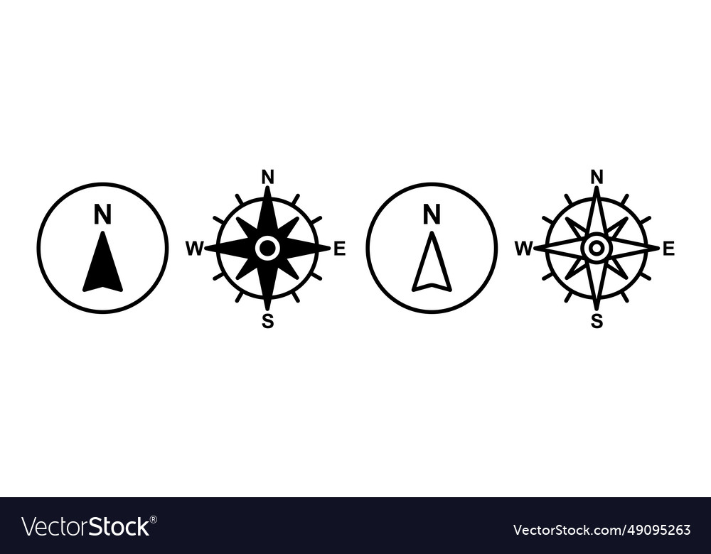 Compass icon navigation Royalty Free Vector Image