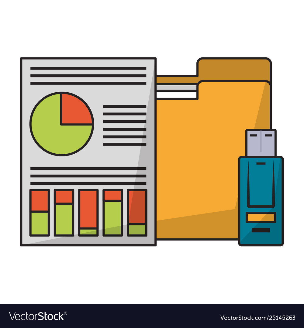 Documents with data chart Royalty Free Vector Image