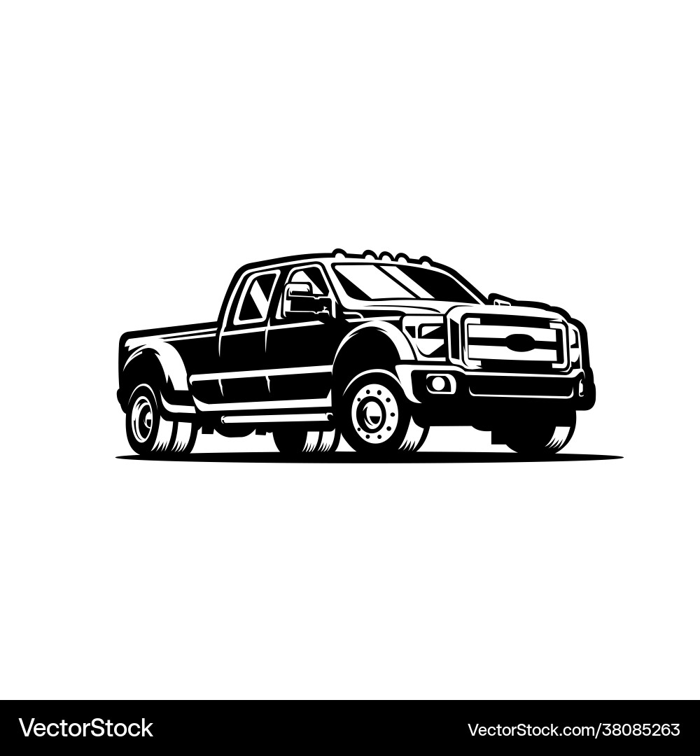 Dually truck diesel side view isolated Royalty Free Vector
