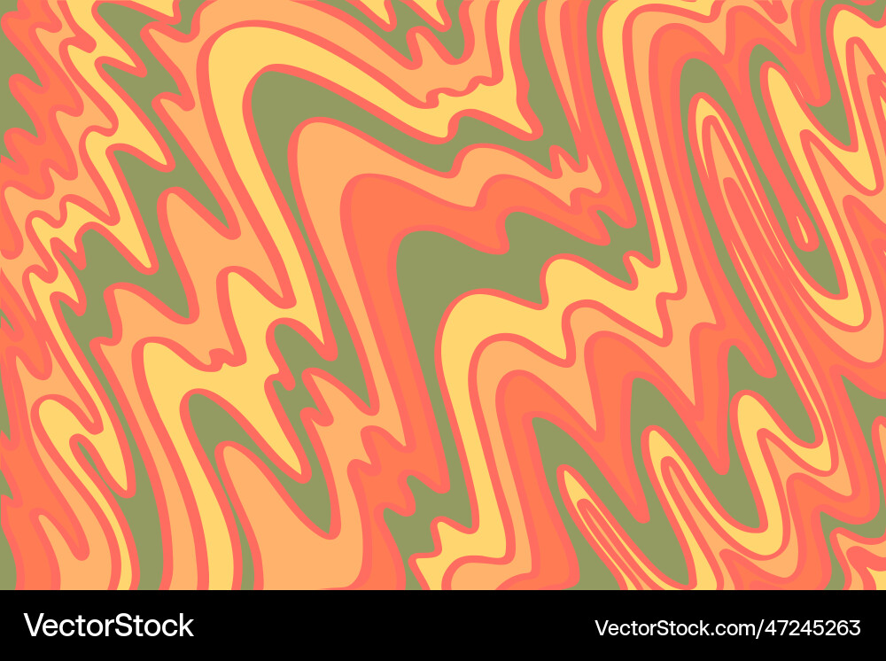 Groovy wavy horizontal banner abstract retro line Vector Image